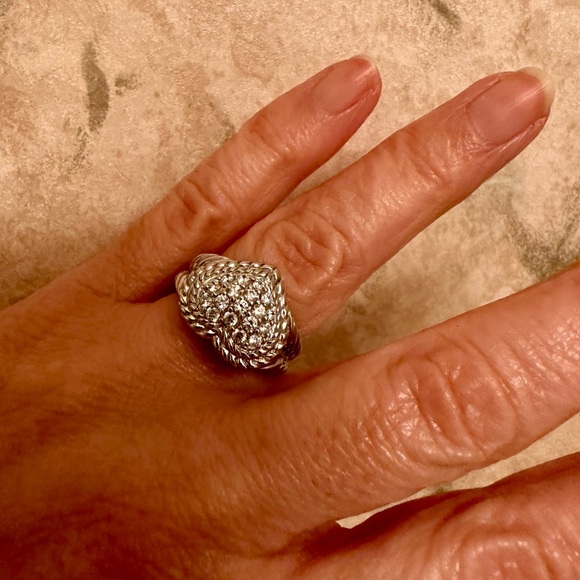 Judith Ripka | Jewelry | Judith Ripka Diamonique Pave Heart Ring | Poshmark
